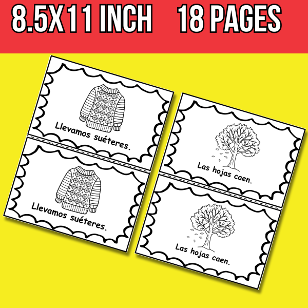 Spanish Fall Emergent Reader Mini Book-Autumn Activities | Made By Teachers