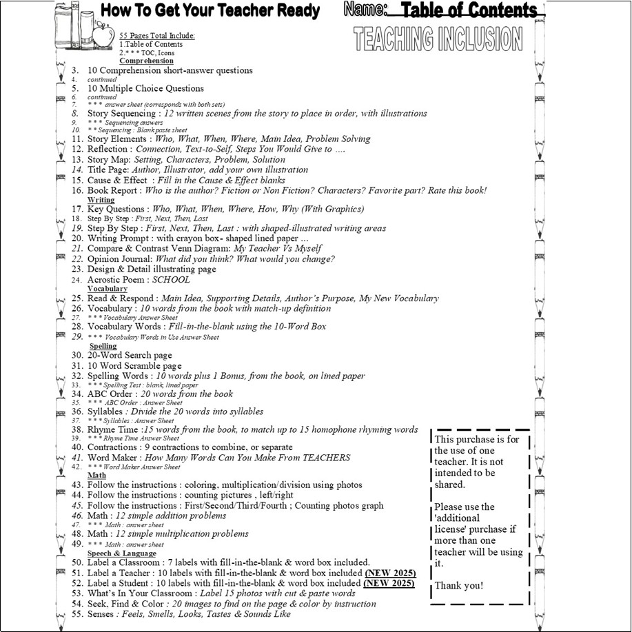 How To Get Your Teacher Ready Back to School Read Aloud Book Companion ...
