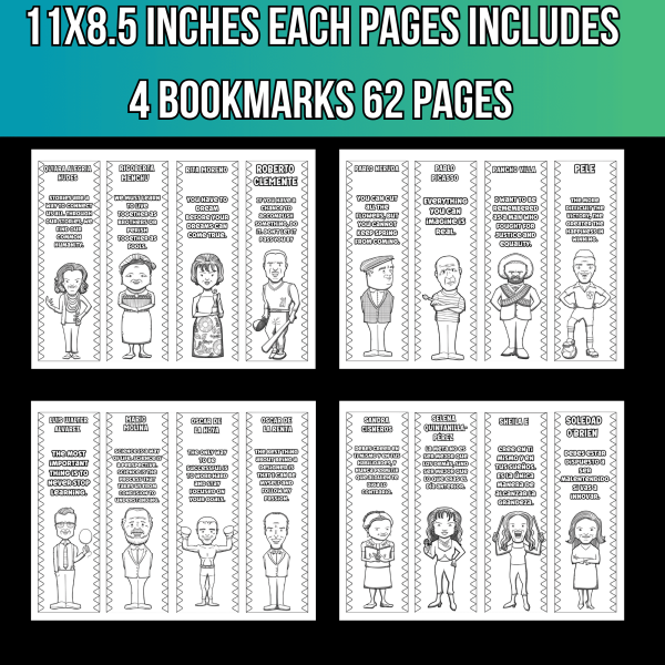 Hispanic Heritage Month Coloring Bookmarks-Famous Spanish Figures ...