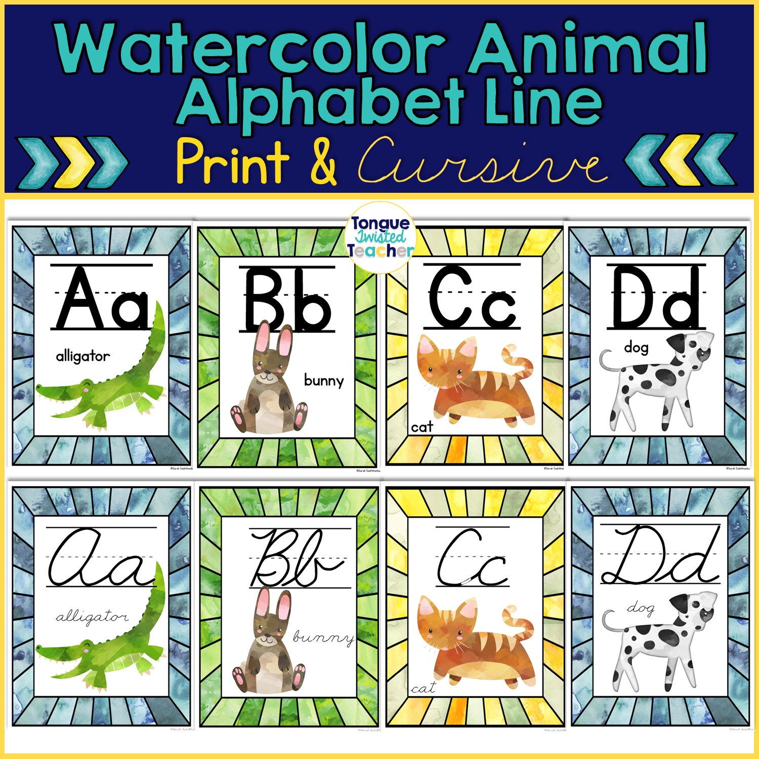 Under the Sea Alphabet Line Print and Cursive - Made By Teachers