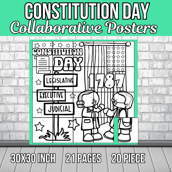 U.S. Constitution Day Collaborative Poster Art Coloring Pages ...