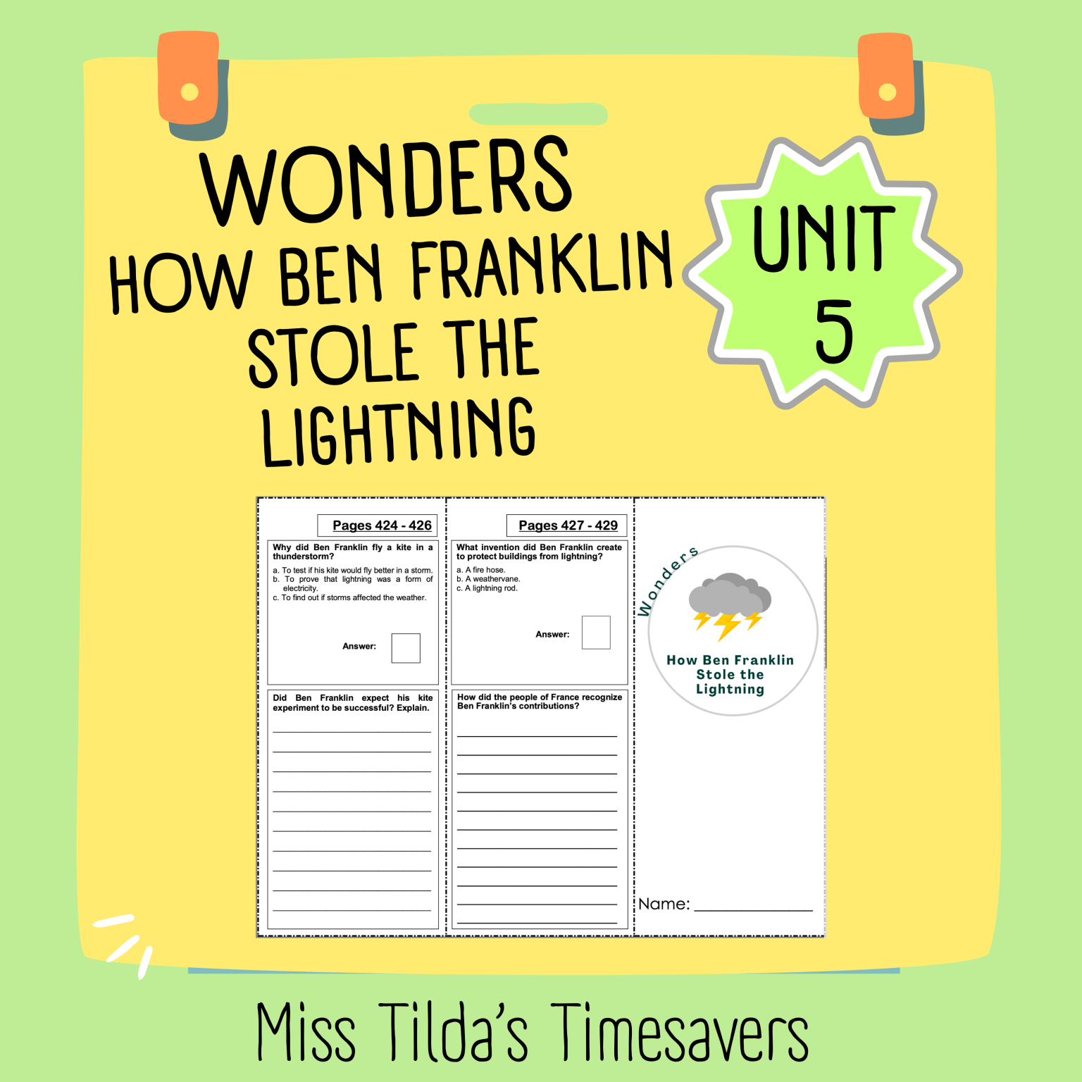 How Ben Franklin Stole the Lightning - Grade 4 Wonders | Made By Teachers