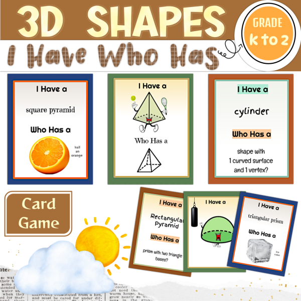 I Have, Who Has? 3D Shapes Game | Geometry, Real-World Objects & Shape ...