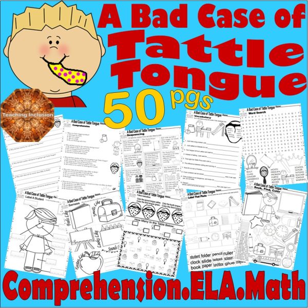 A Bad Case Tattle Tongue Book Companion Reading Comprehension - Made By ...