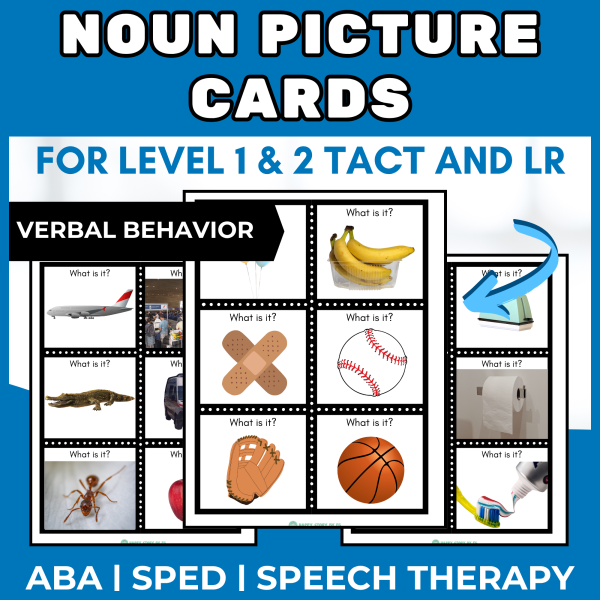 Verbal Behavior ABA Noun Picture Cards for Tact and Listener Responding ...