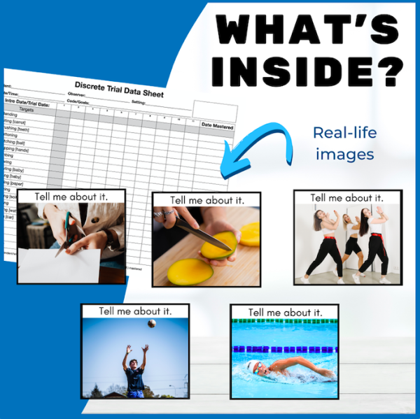 Verbal Behavior ABA Action Verb Picture Cards for Tact and Listener ...