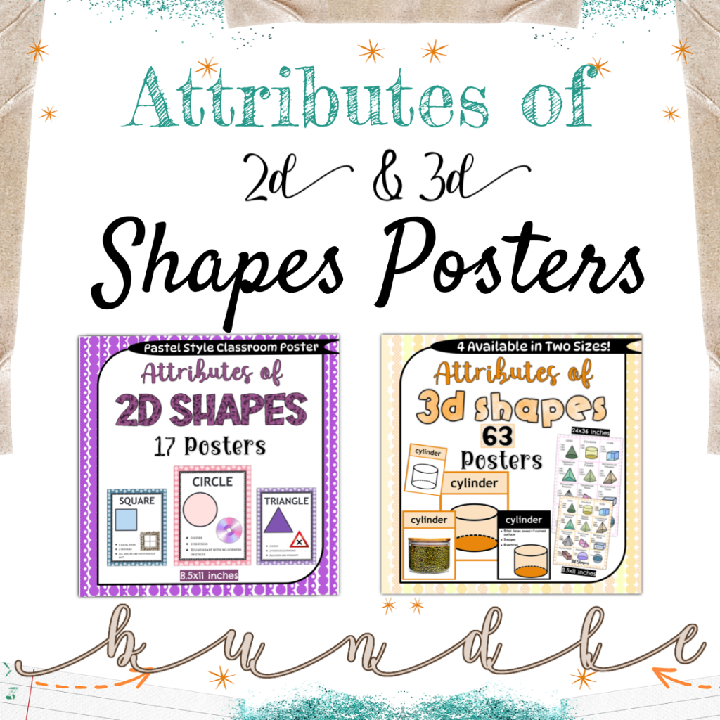 2D & 3D Shape Properties Posters | Faces, Edges, Vertices & Sides ...