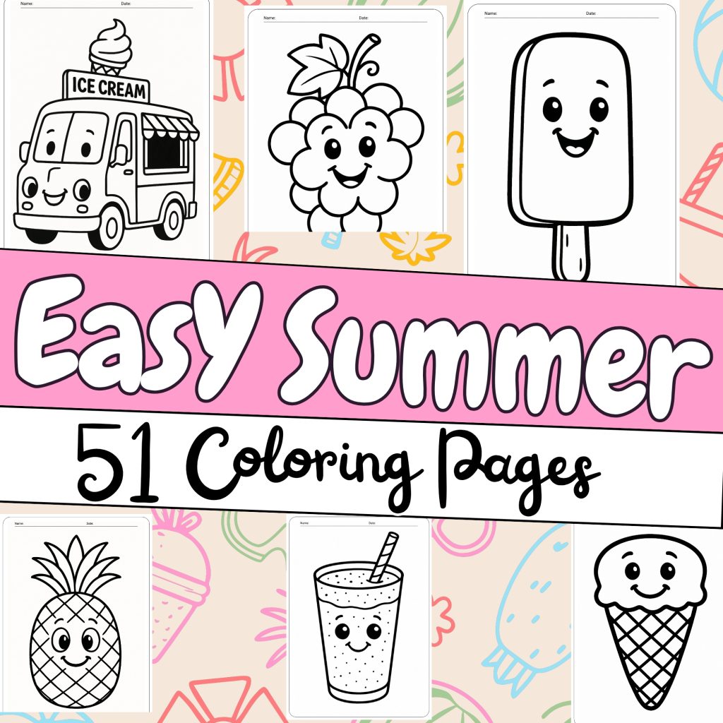 Kids Summer Food Coloring Book PDF,Instant Download, Yummy Summer ...