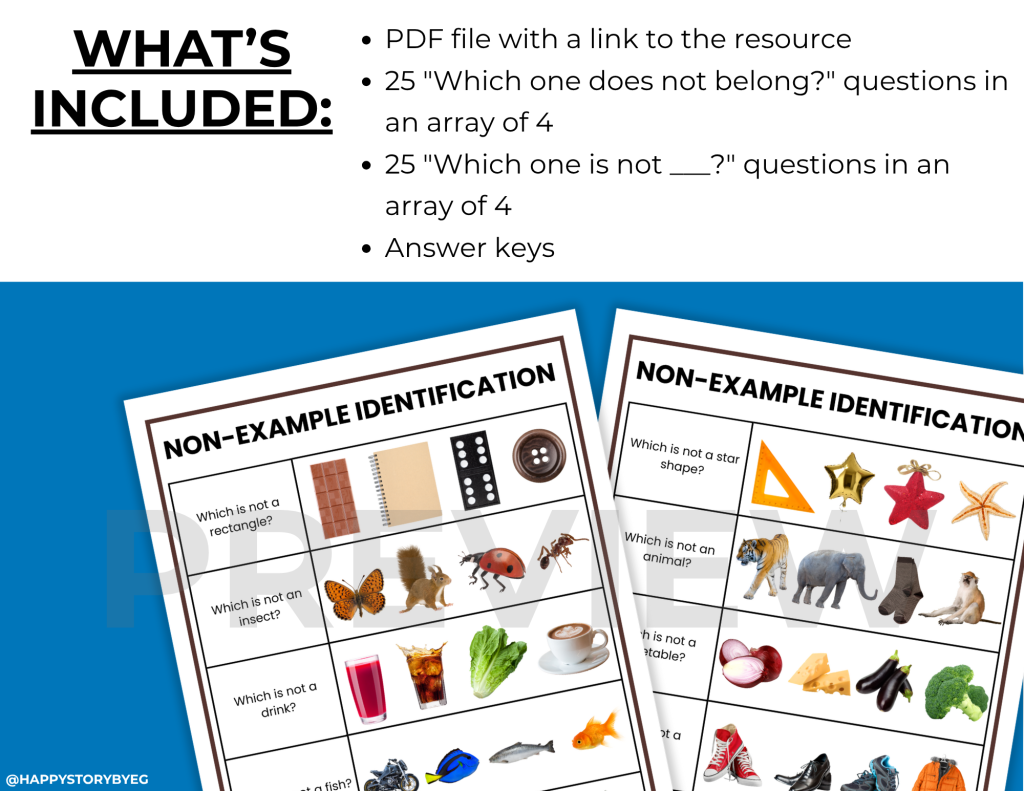 Which One Does Not Belong? Which is Not? Non-Examples Worksheet Book ...