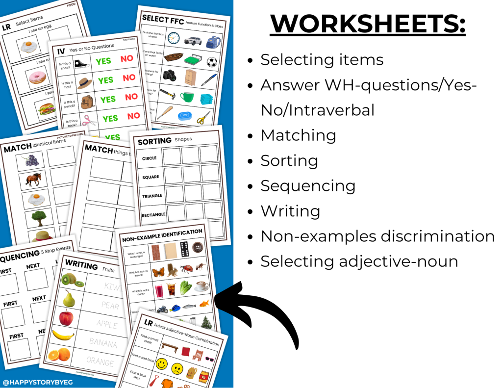 BUNDLE ABA Verbal Behavior Printable Worksheet Book for Special ...