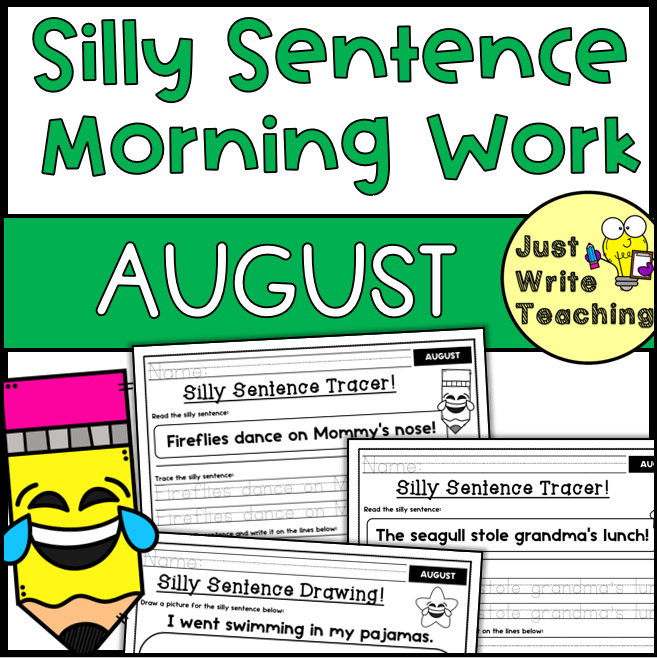 October Morning Work - Silly Sentence Tracers and Drawings | Made By ...