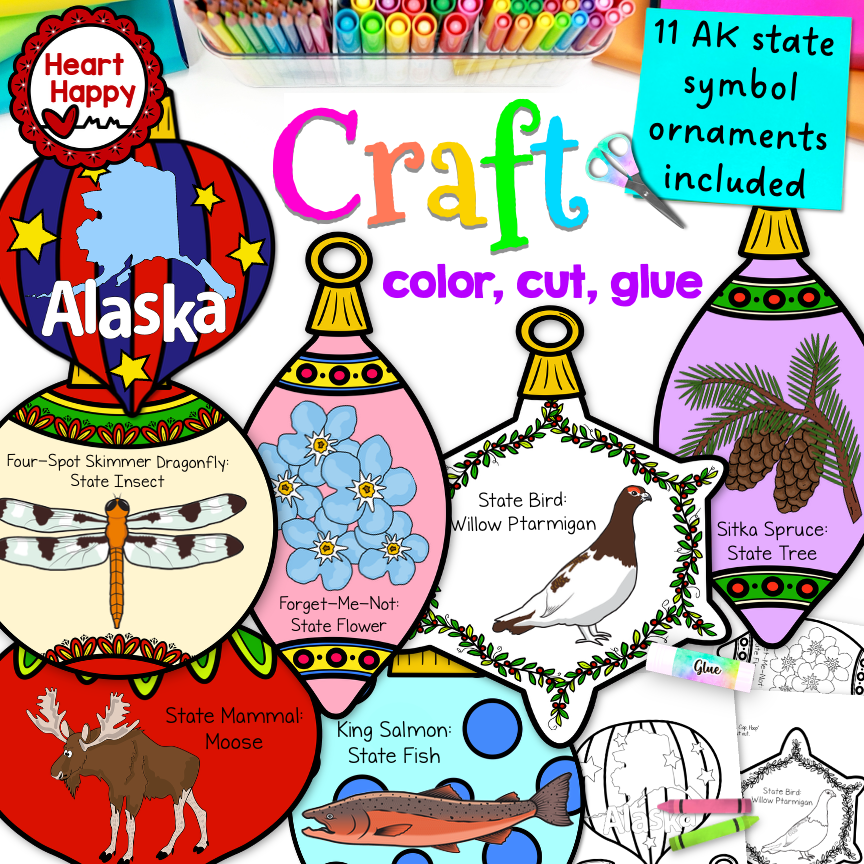 Alaska State Symbols | Christmas Ornaments Craft | Made By Teachers