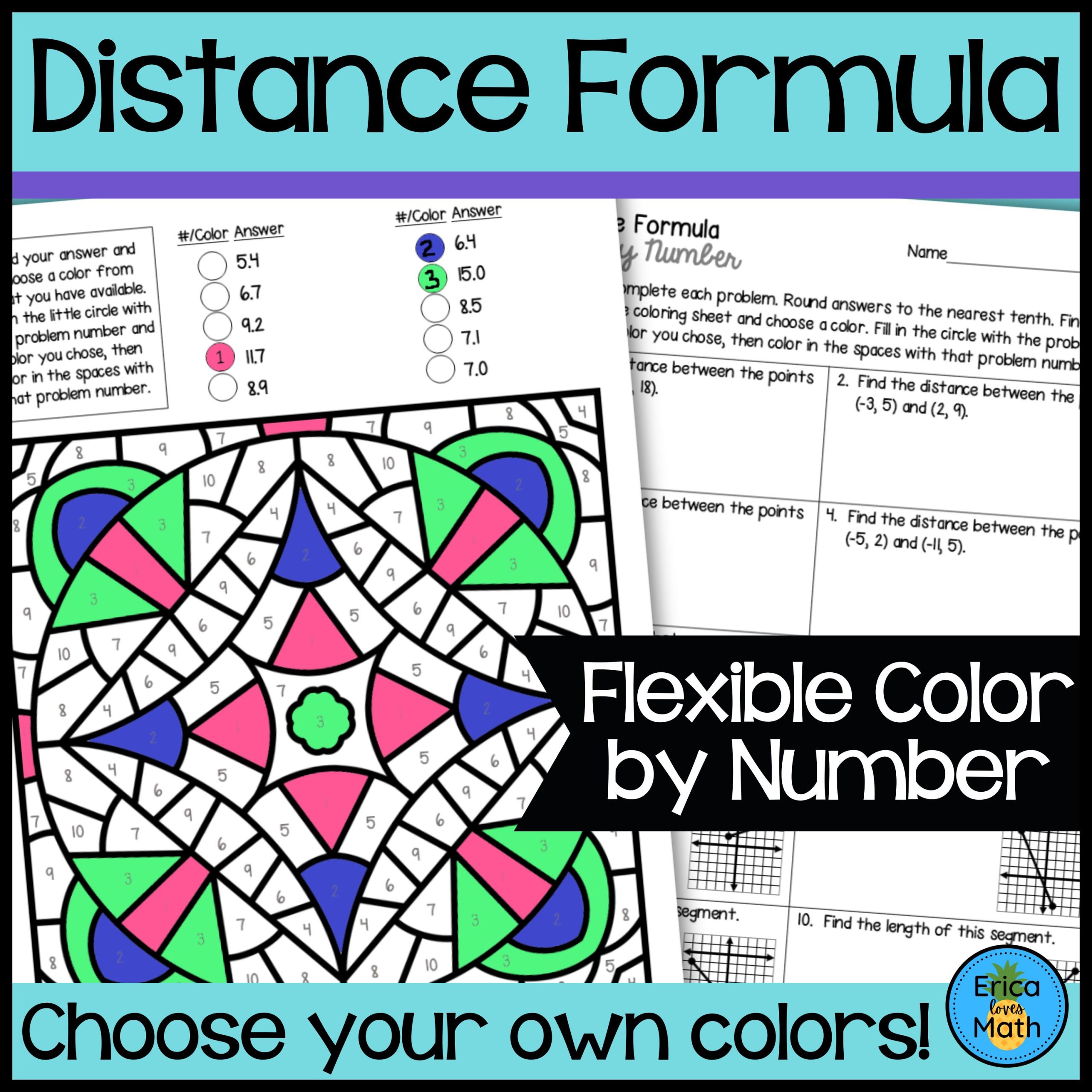 Solving Quadratic Equations with Quadratic Formula Color by Number ...