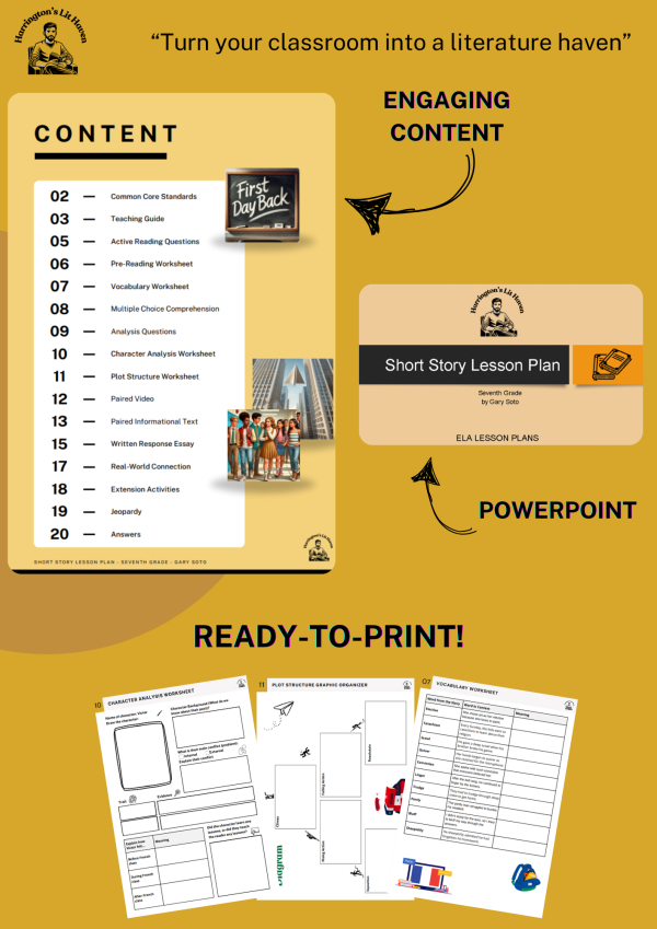 Seventh Grade by Gary Soto Lesson Plan - 1 Week Teaching Unit - Made By ...