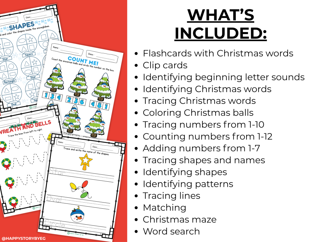 BUNDLE Christmas Activities and Christmas Worksheets for Preschool ...