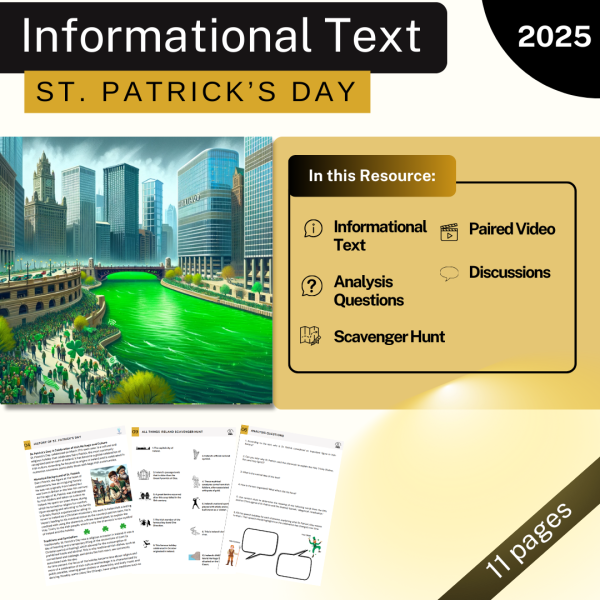 St. Patrick's Day Informational Text - ELA - + Video, Discussions ...
