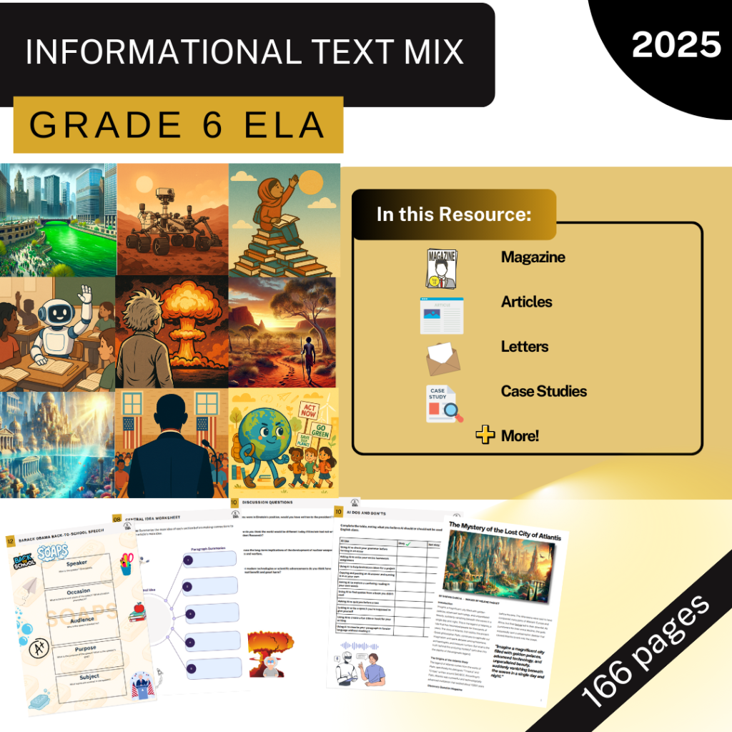 Grade 6 Informational Text Bundle | Made By Teachers