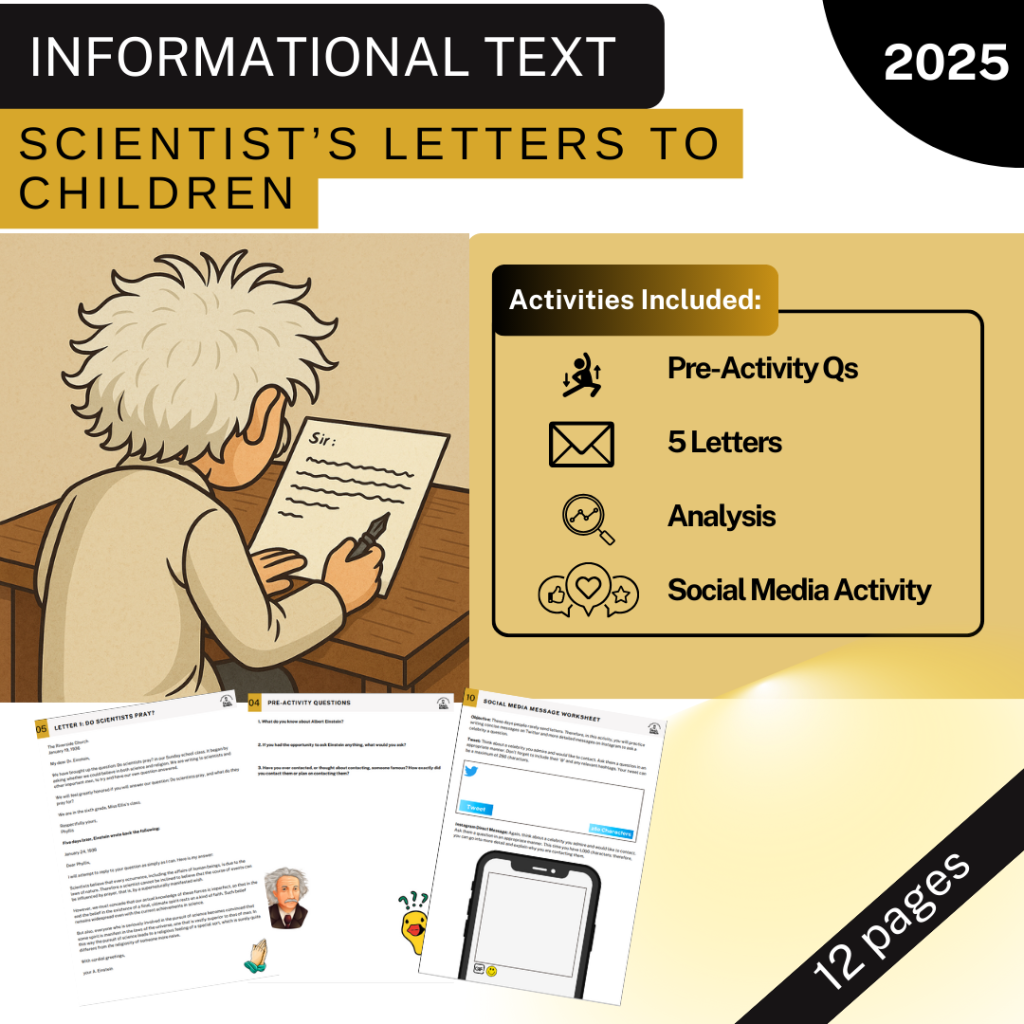 Famous Scientist's Letters to Children - Real World Informational Text ...