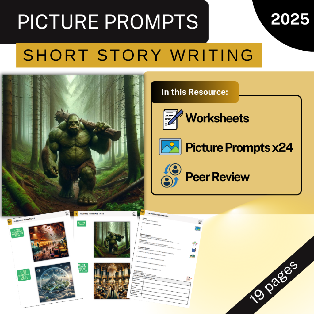 Picture Prompts x24 - Short Story Writing - Worksheets, Guides, Peer ...