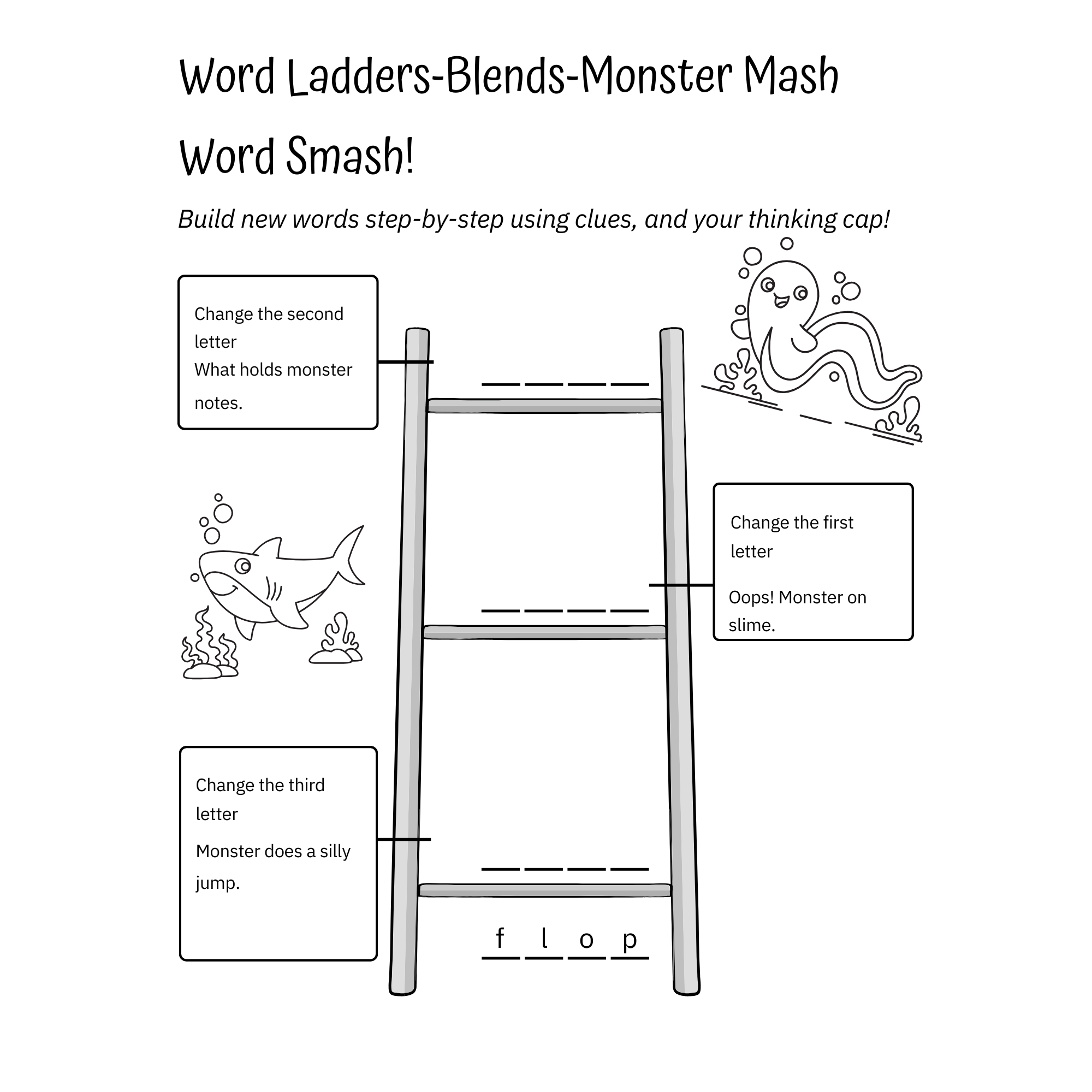 Monster Mash-Word Dash, CVSs, Phonics and Consonant Blends-For Grades 1 ...