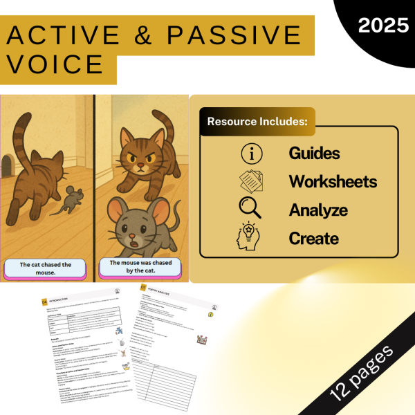 Active and Passive Voice Lesson Plan - Guides and Worksheets - No Prep ...
