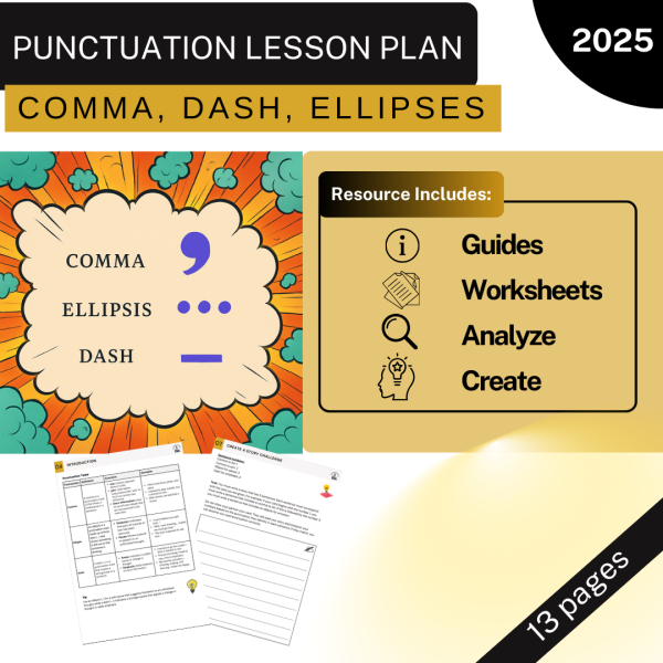 Punctuation - Comma, Ellipsis, Dash - Guide, Worksheets, Challenge, No ...