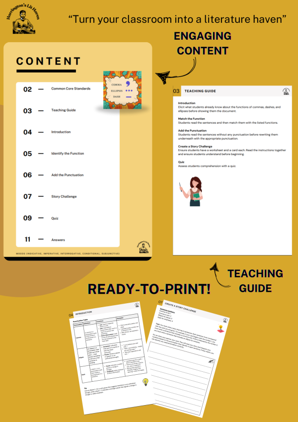 Punctuation - Comma, Ellipsis, Dash - Guide, Worksheets, Challenge, No ...