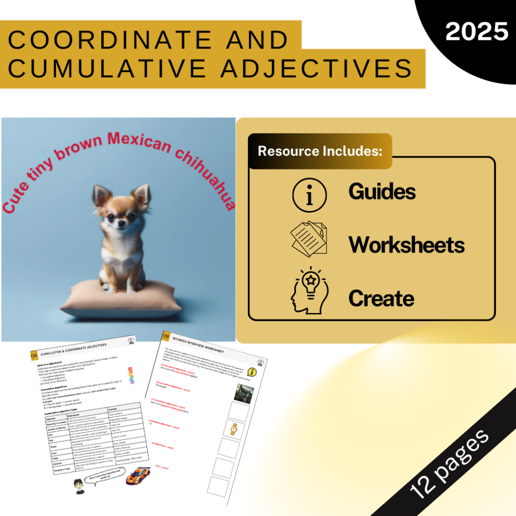 Cumulative and Coordinate Adjectives - Lesson Plan - Punctuation ...