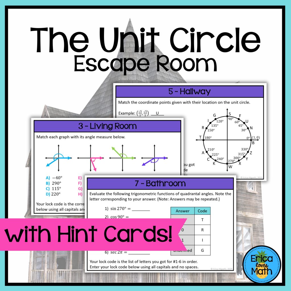 The Unit Circle Escape Room Activity (Digital & Printable) - Made By ...