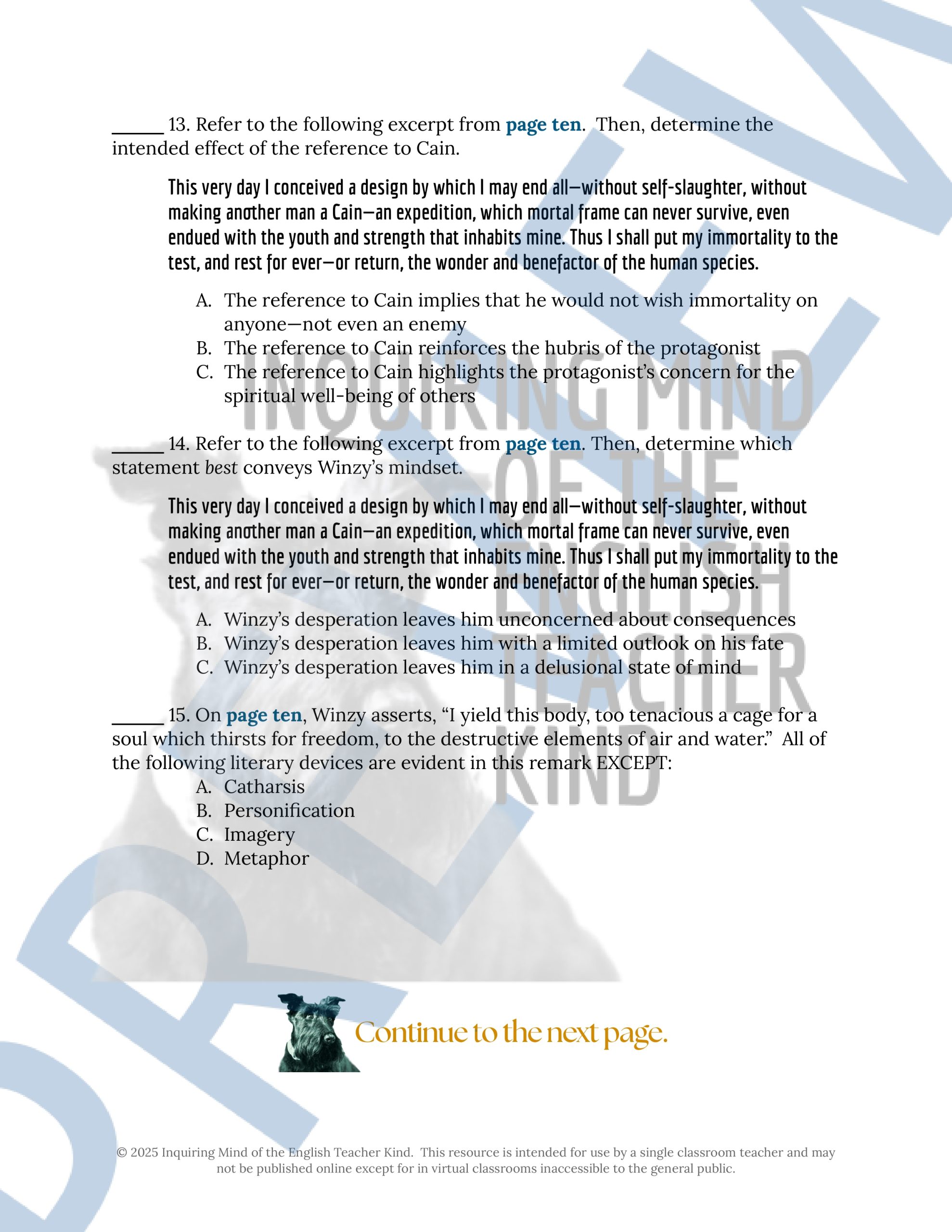 "The Mortal Immortal" by Mary Shelley Quiz, Analysis Worksheet, and ...