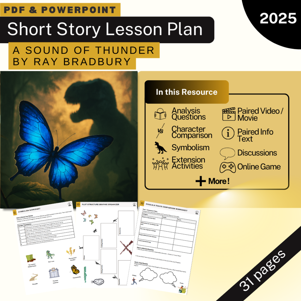 A Sound of Thunder - Ray Bradbury - 7 Day Teaching Unit - Worksheets ...