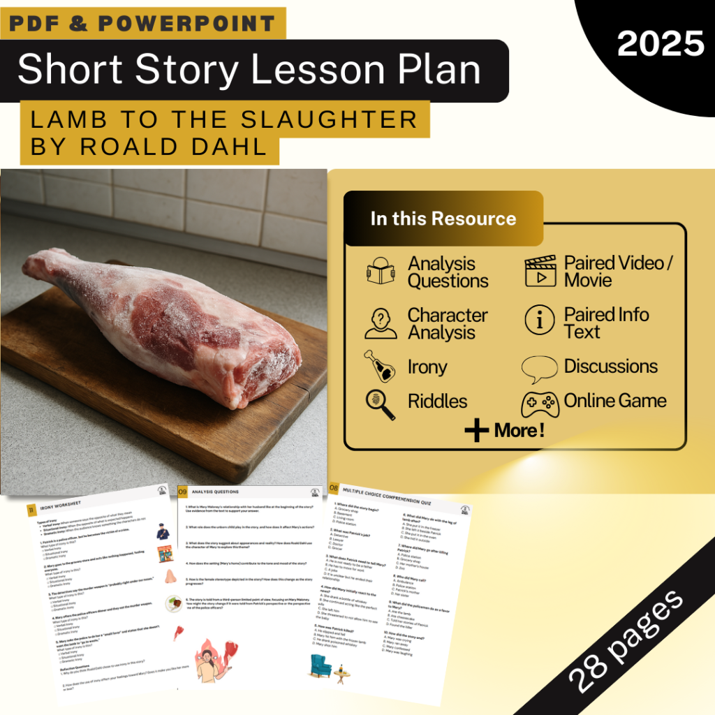 Lamb to the Slaughter - Roald Dahl - 7 Day Lesson Plan - Worksheets ...