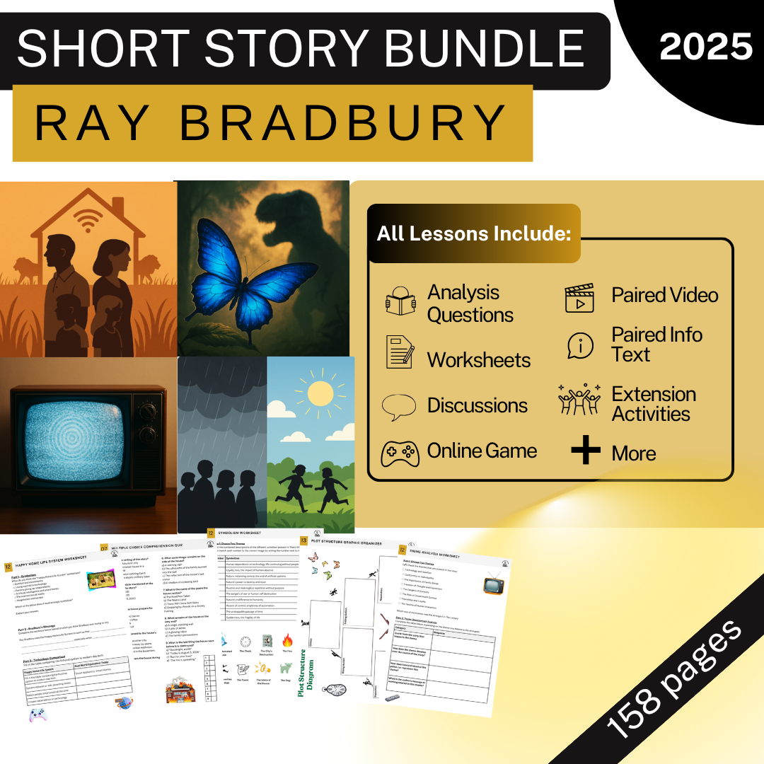 A Sound of Thunder - Ray Bradbury - 7 Day Teaching Unit - Worksheets ...