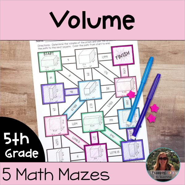 Volume Math Maze Worksheets Rectangular Prisms - 5th Grade - Made By ...