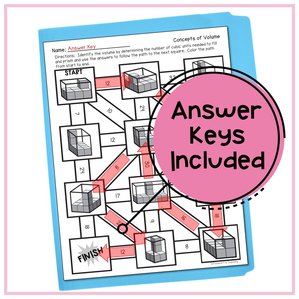 Volume Math Maze Worksheets Rectangular Prisms - 5th Grade - Made By ...