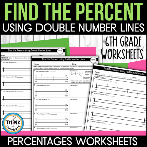Percentages Using Double Number lines Worksheets and Editable Templates ...