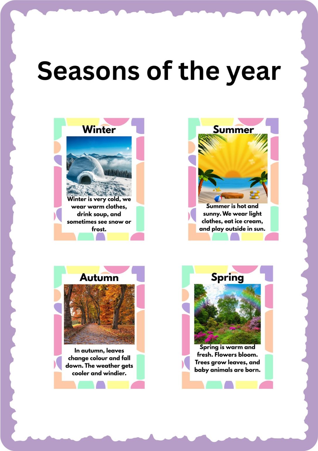 Seasons of the Year Posters (English Version) - Made By Teachers