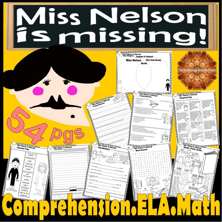 Miss Nelson is Missing Back to School Read Aloud Companion Reading ...