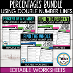 Percentages Using Double Number lines Worksheets and Editable Templates ...