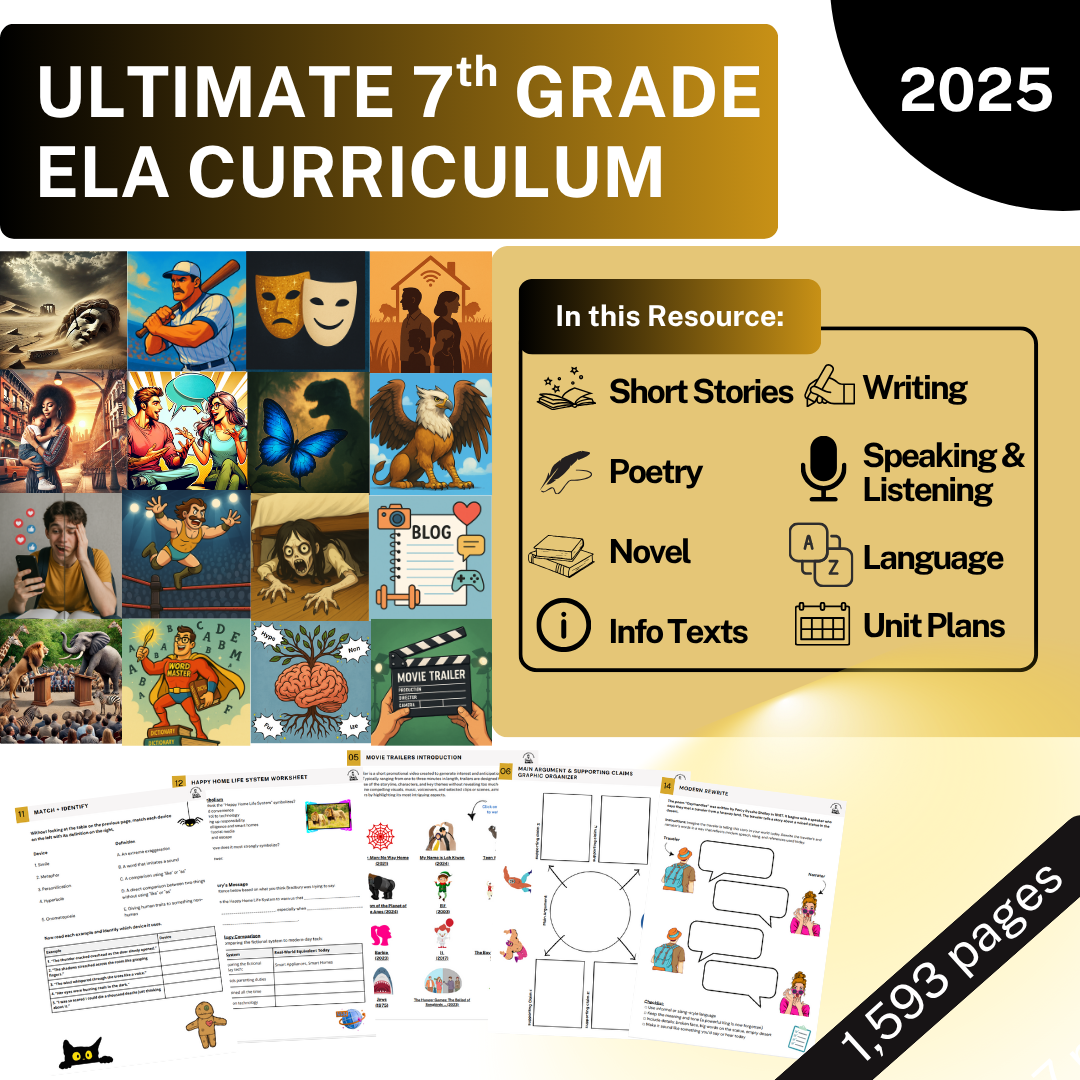 Ultimate 7th Grade ELA Curriculum - No Prep Lessons | Made By Teachers