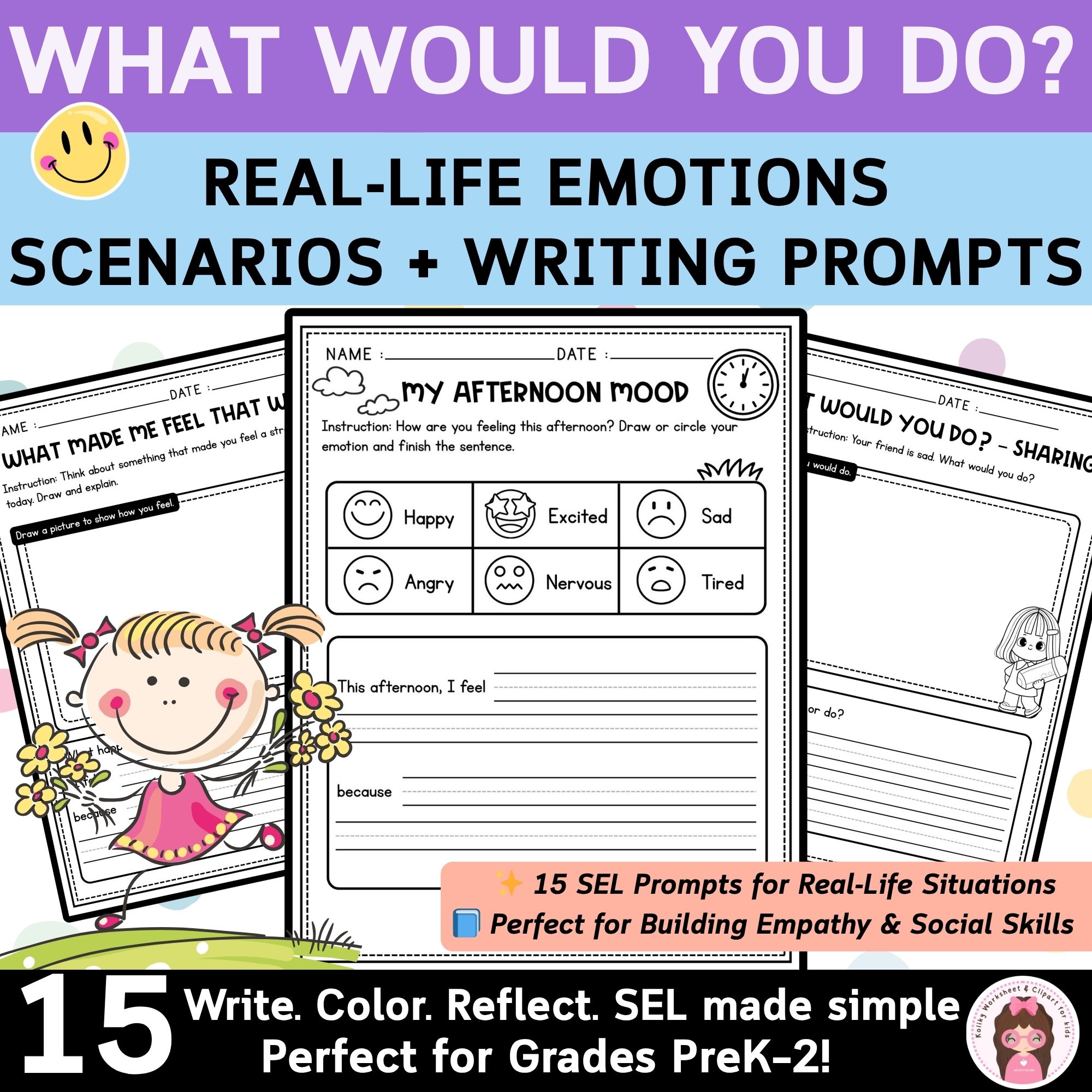 Daily Feelings Check-In Journal SEL Activities for K to 2 Classrooms ...