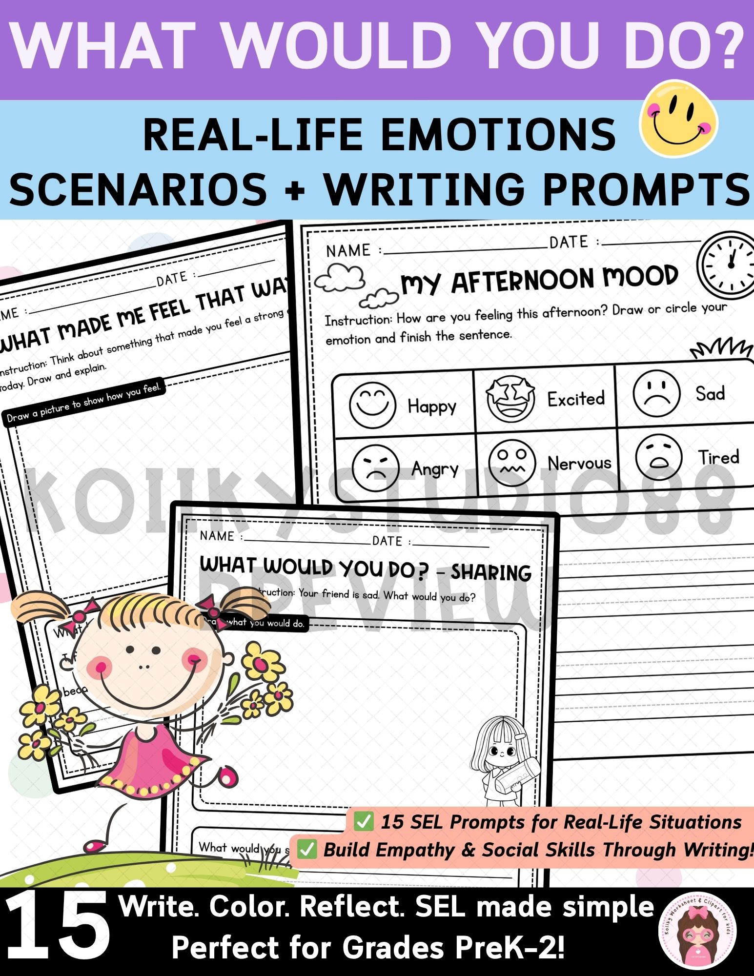 Daily Feelings Check-In Journal SEL Activities for K to 2 Classrooms ...