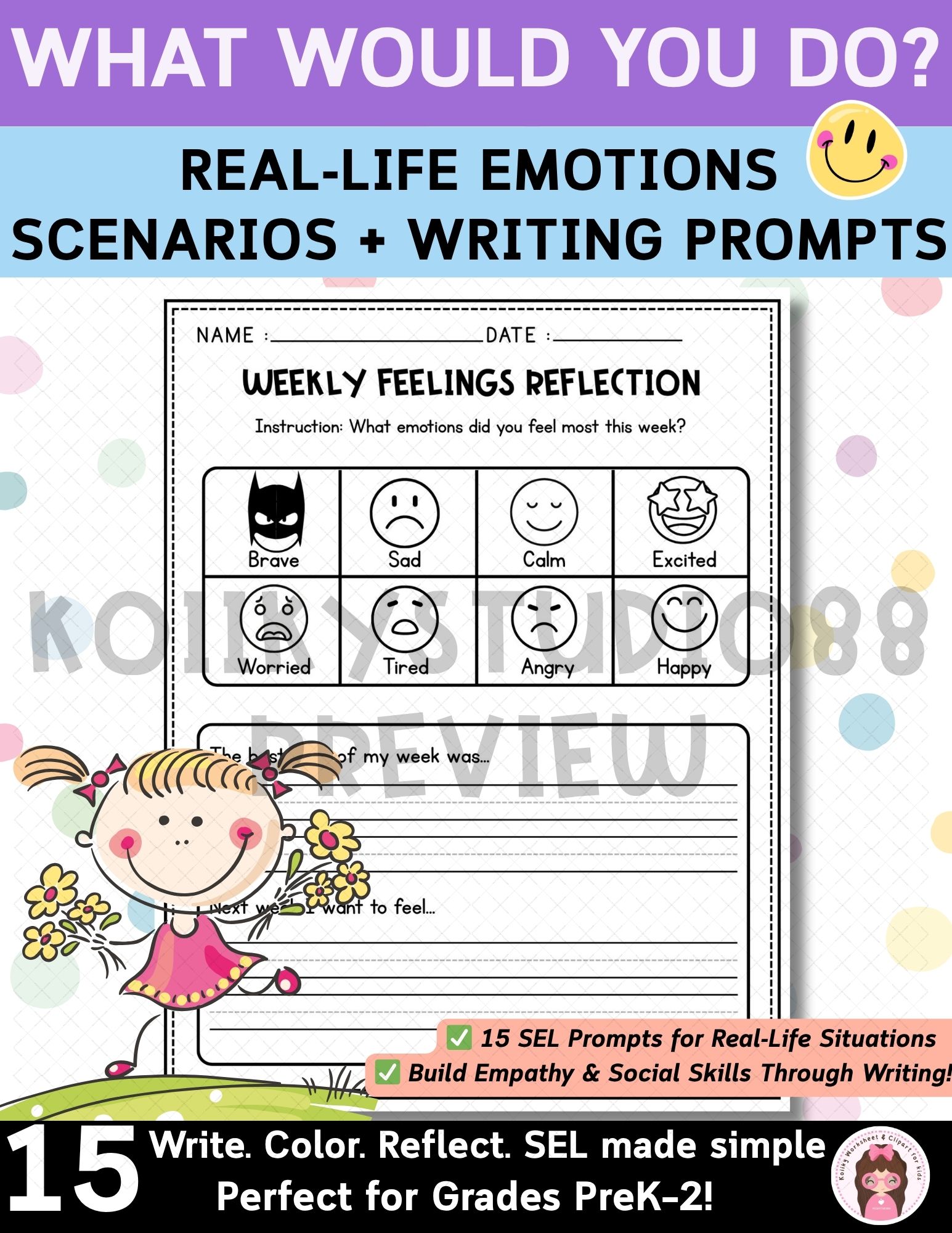 Daily Feelings Check-In Journal SEL Activities for K to 2 Classrooms ...