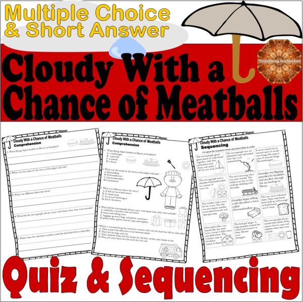Cloudy With a Chance of Meatballs Reading Test Quiz - Made By Teachers
