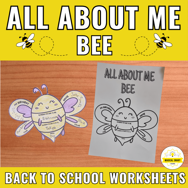 All About Me Bee Themed Craft - First Day of School Get to Know You ...