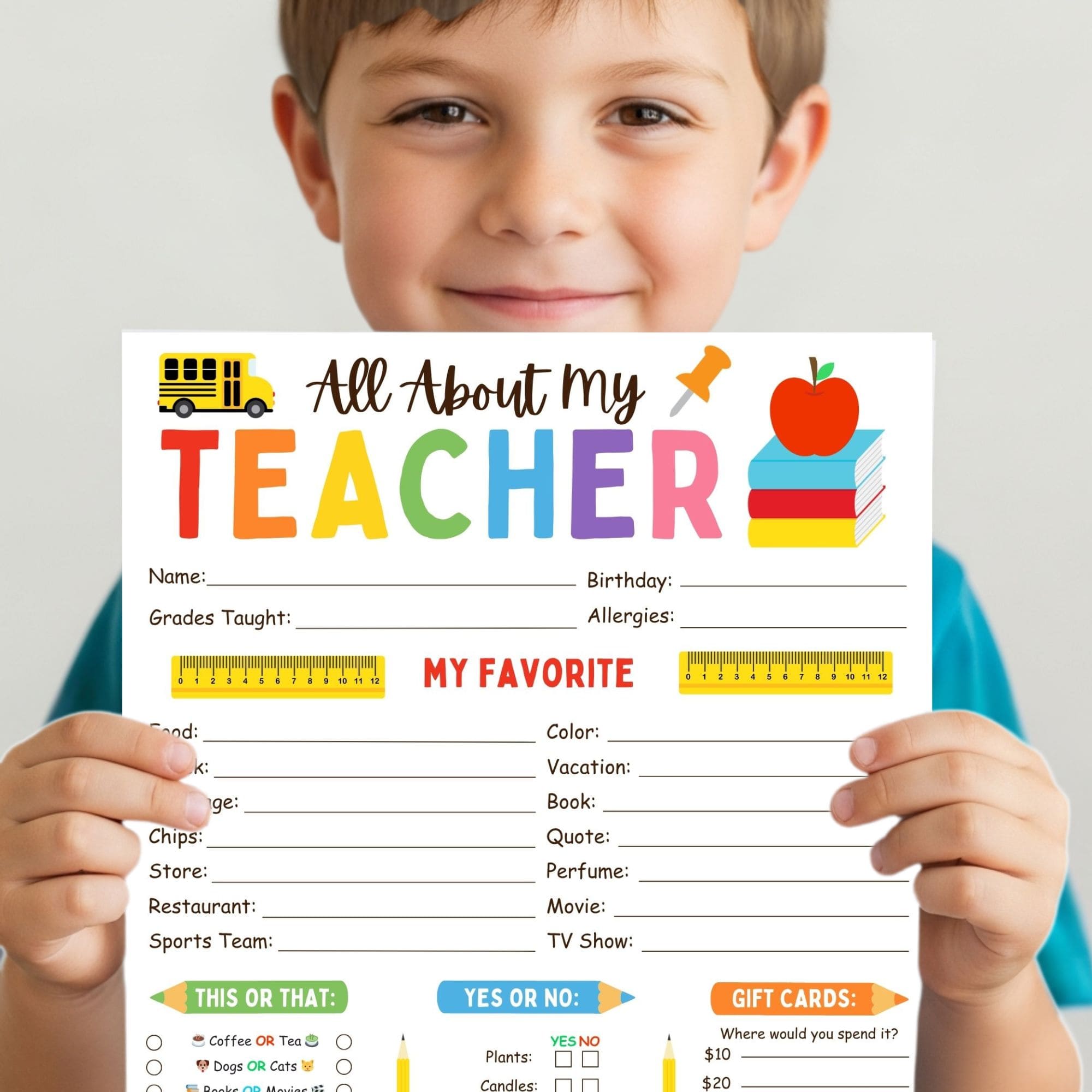 Editable Meet the Teacher Form | All About Me Back to School Digital ...