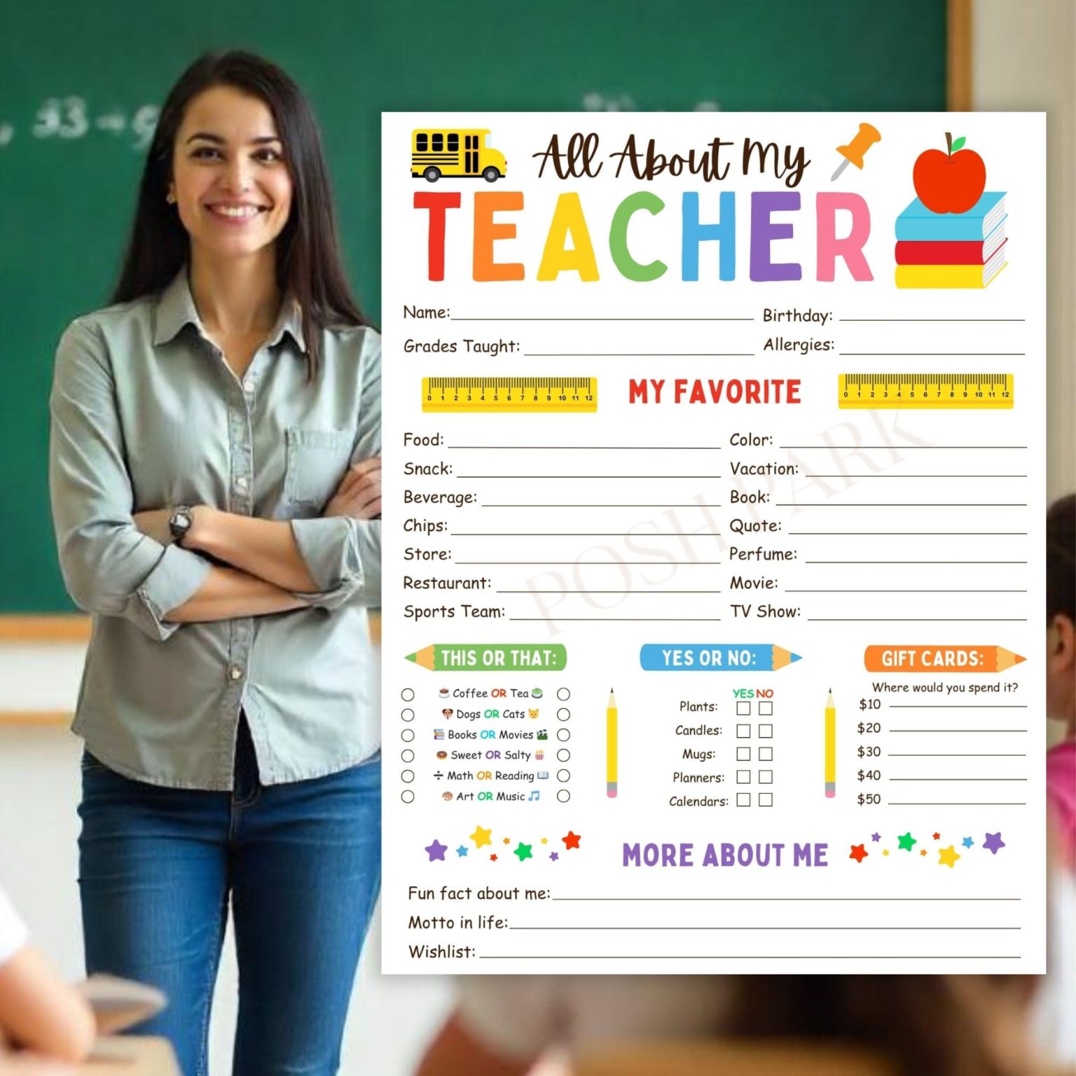 Editable Meet the Teacher Form | All About Me Back to School Digital ...