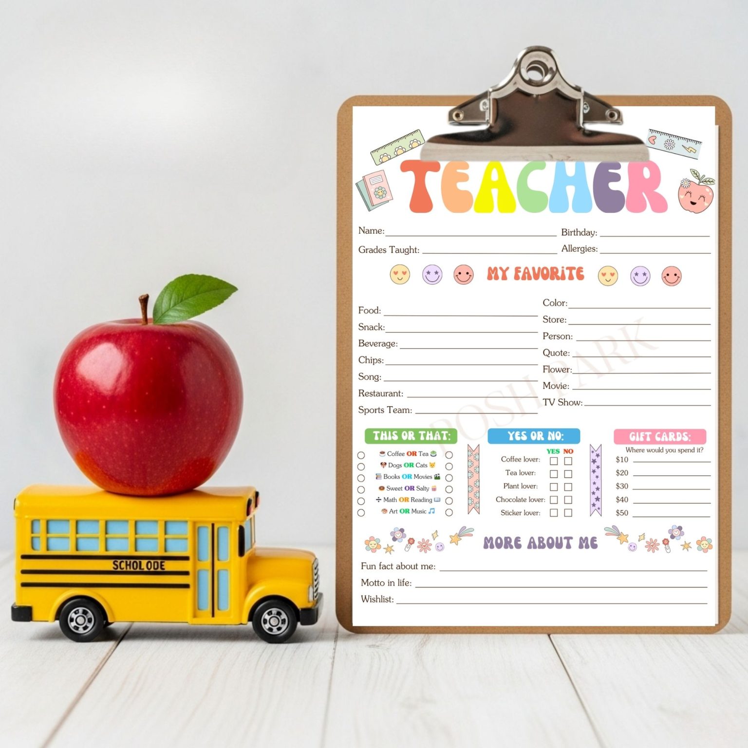 All About Me Teacher Template | Editable Back to School Digital ...
