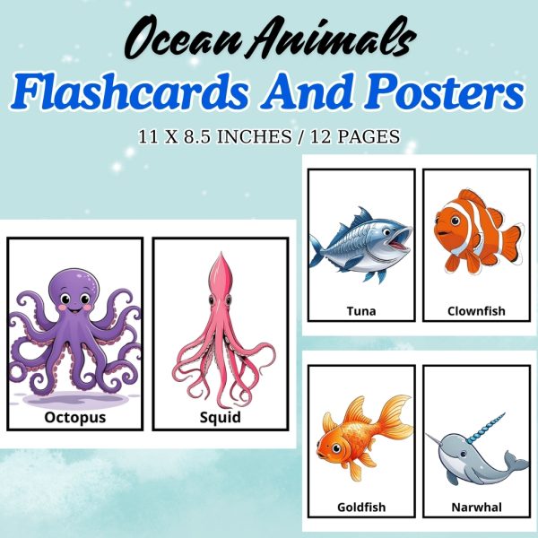 Ocean Animals Flashcards and Posters - Made By Teachers
