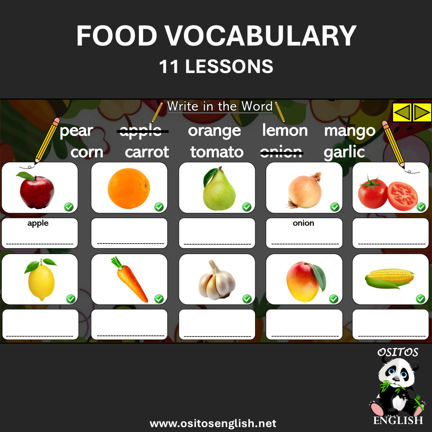 ESL Lessons: Ositos English Food Series – 8 Lessons Plus 3 Review Units ...